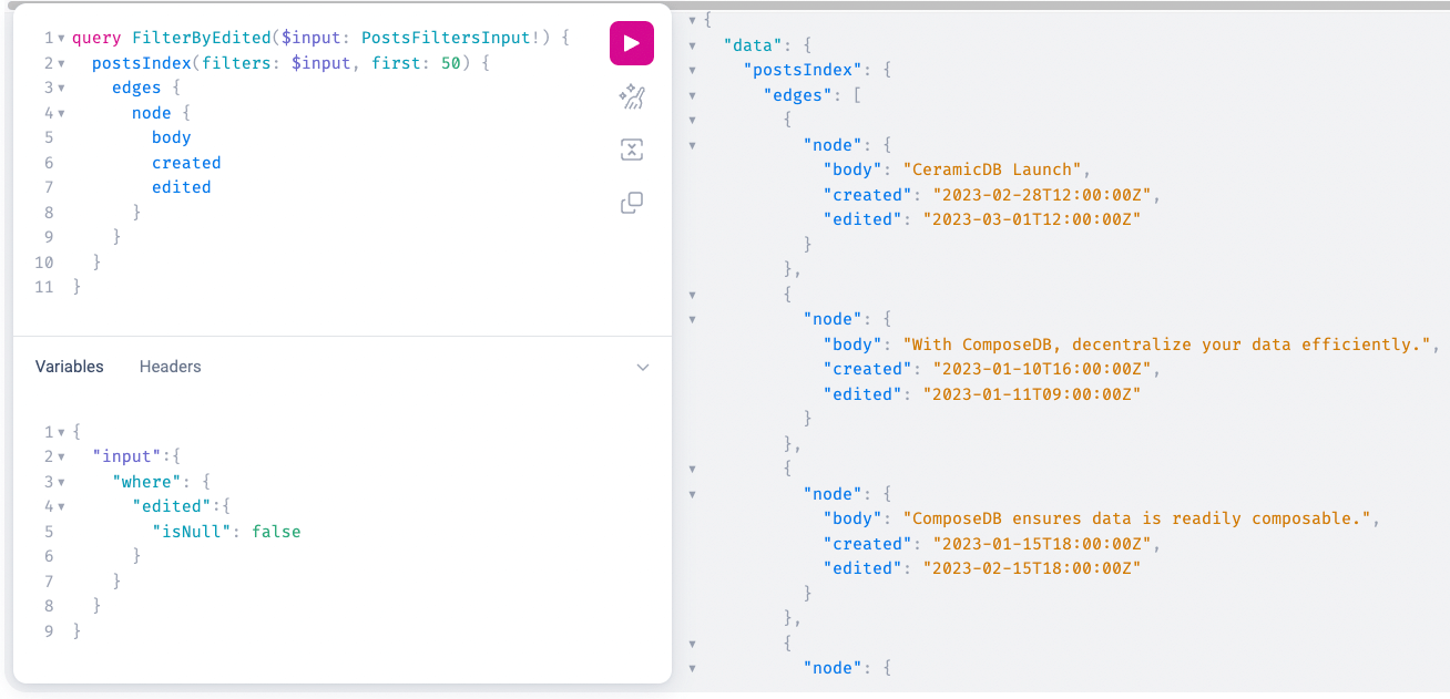 Tutorial: Query Filtering and Ordering in ComposeDB