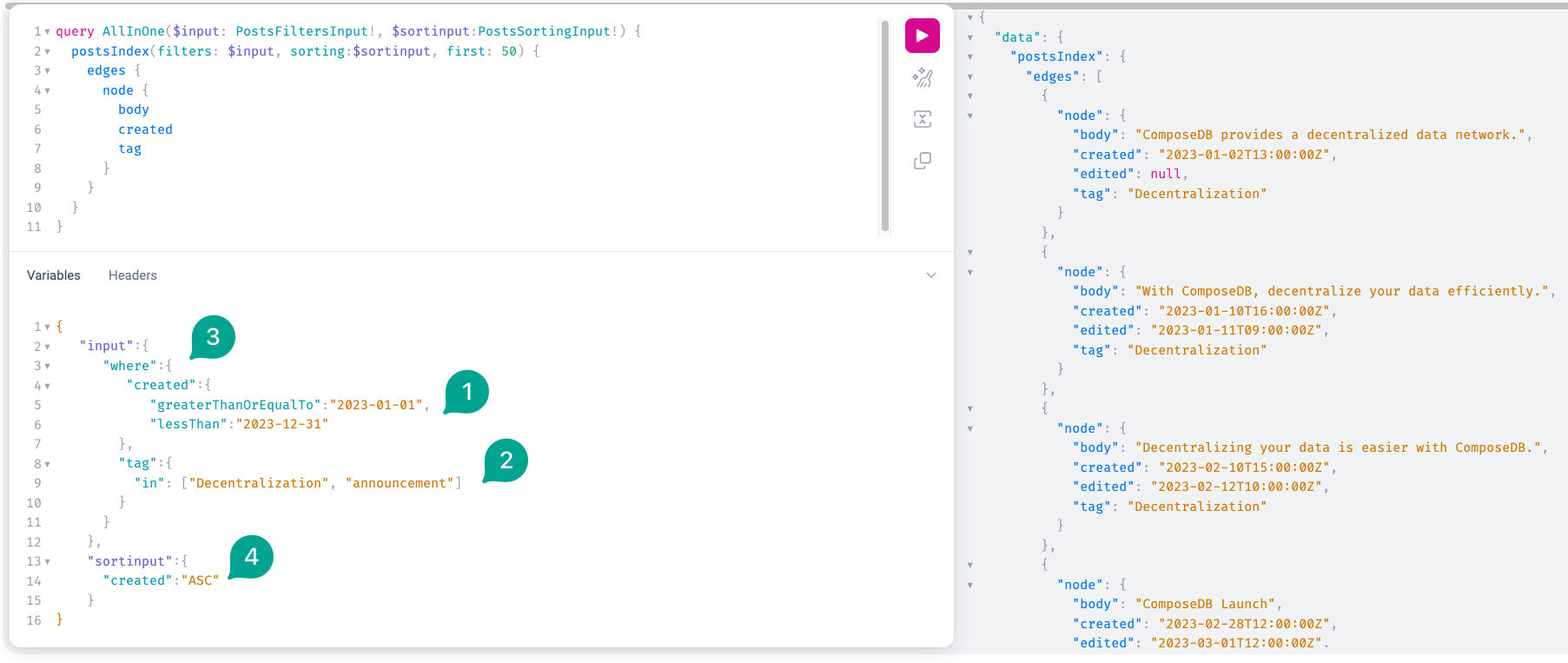 Tutorial: Query Filtering and Ordering in ComposeDB